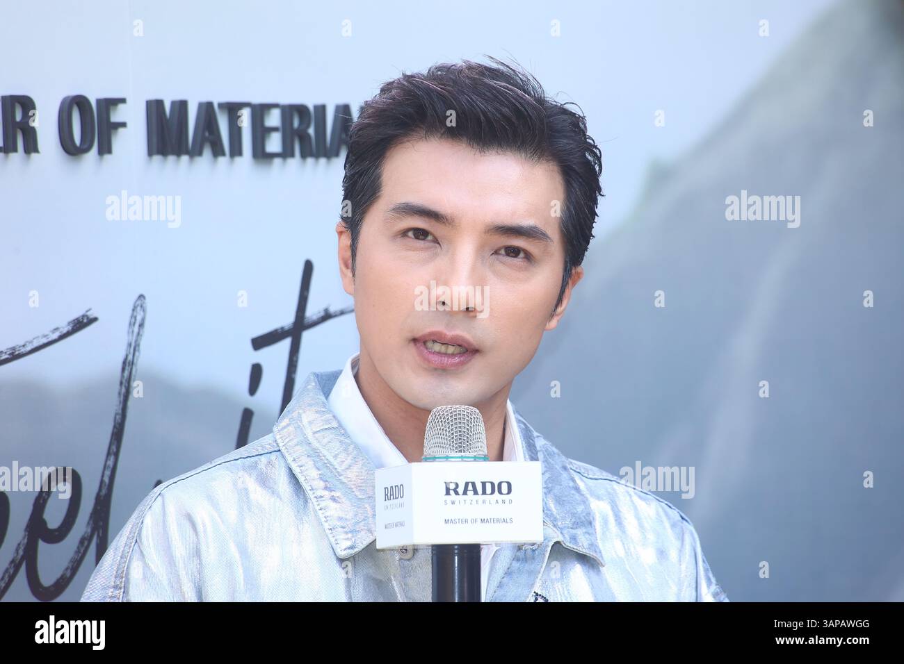 TAIPEI, CHINA - APRIL 16, 2025 - Taiwanese actor Mike He attends a ...