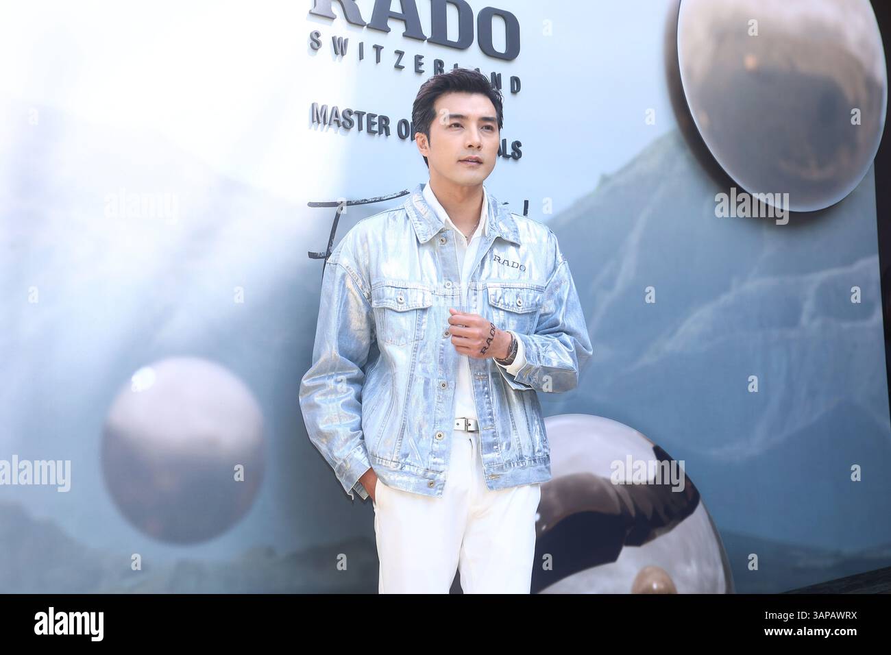 TAIPEI, CHINA - APRIL 16, 2025 - Taiwanese actor Mike He attends a ...