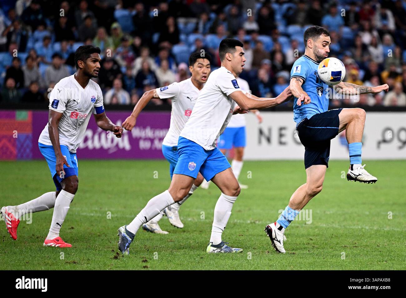 Anthony Caceres of Sydney controls the ball during the AFC Asian ...
