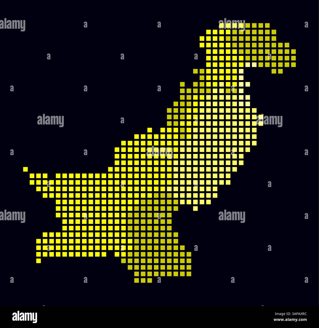 Pakistan dotted map. Digital style map of the country on dark ...
