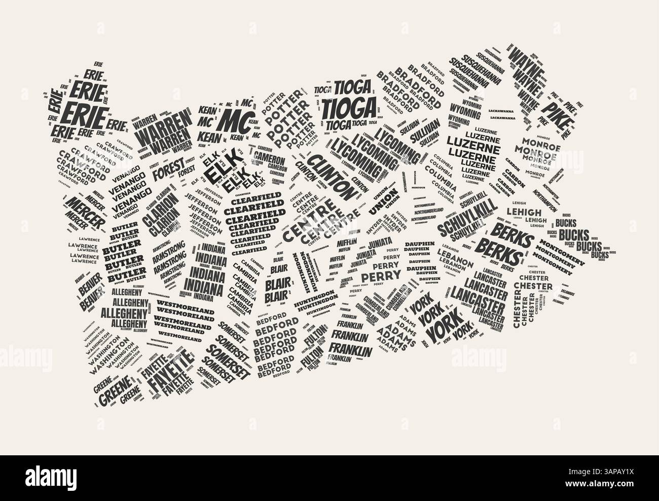 Pennsylvania word cloud hi-res stock photography and images - Alamy