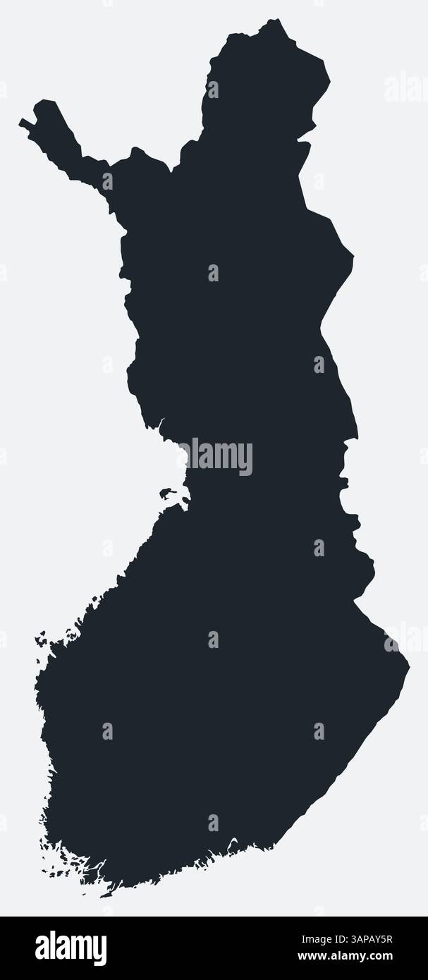 Finland map. Just a simple border map. Shape of the country. Flat blank ...