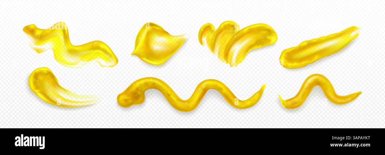 Mustard splash set on transparent background. Sauce condiment stains in ...