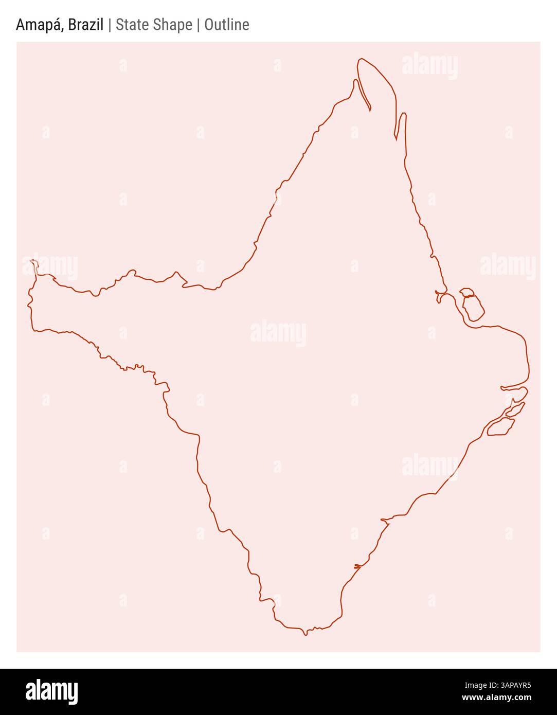 Amapa, Brazil. Simple vector map. State shape. Outline style. Border of ...