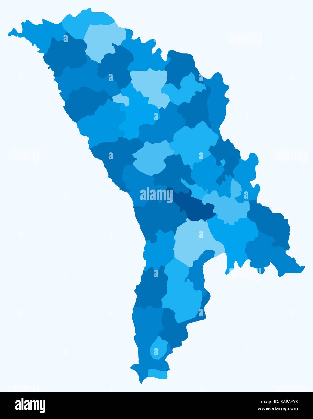 Map of Moldova with regions. Just a simple country border map with ...