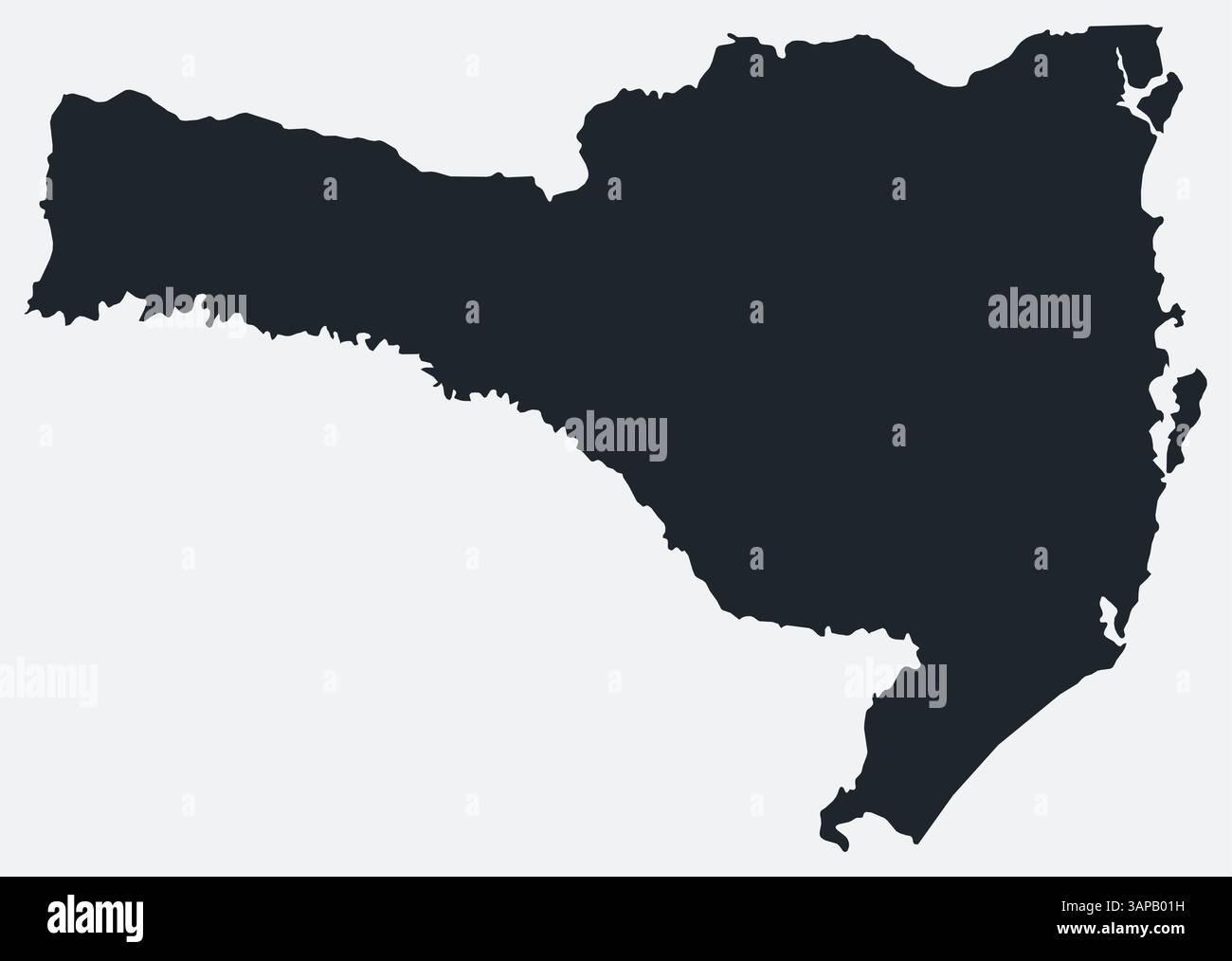 Santa Catarina map. Just a simple border map. Shape of the state. Flat ...