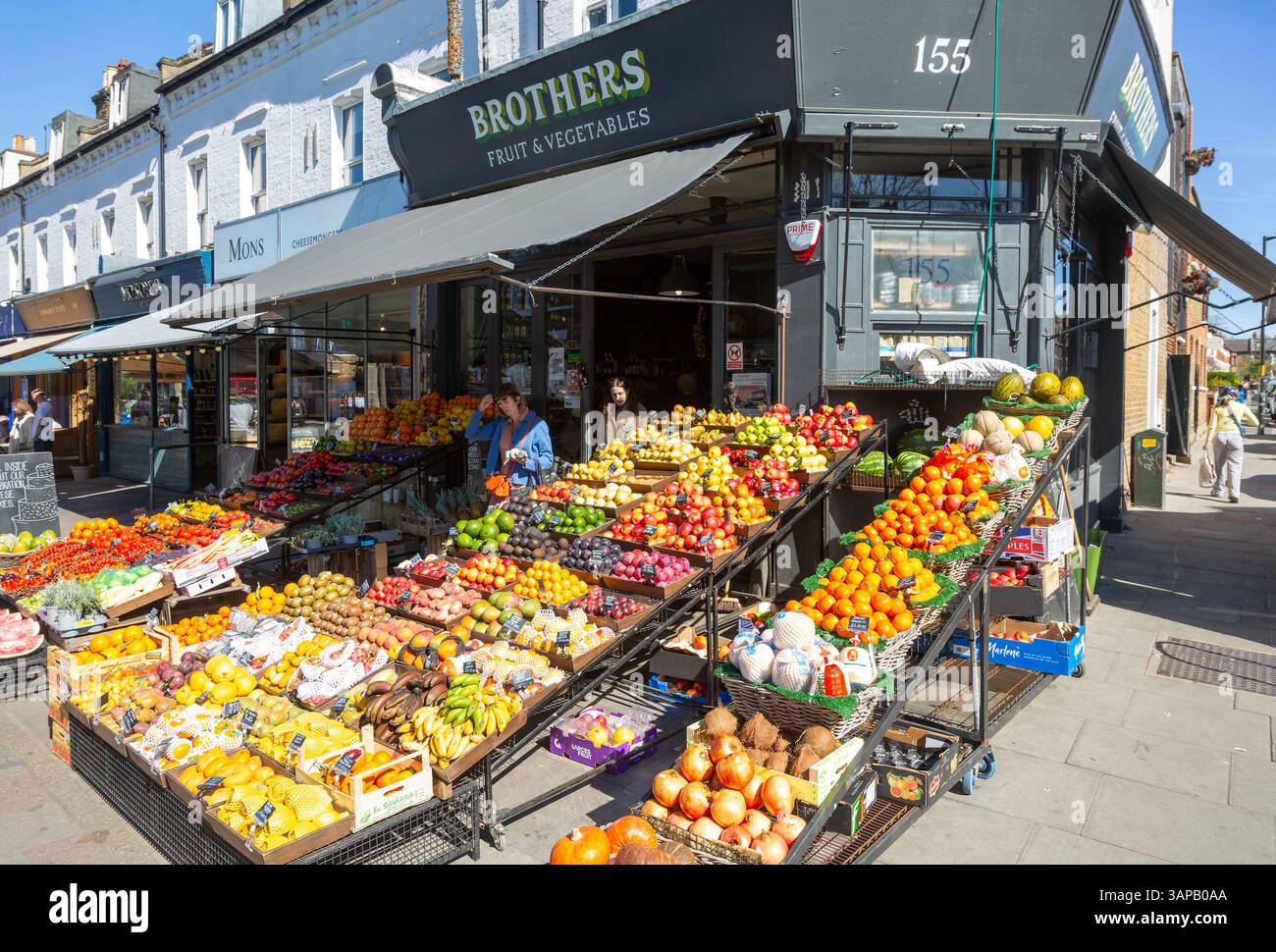 Display outside Brothers Fruit and Vegetables shop, East Dulwich ...