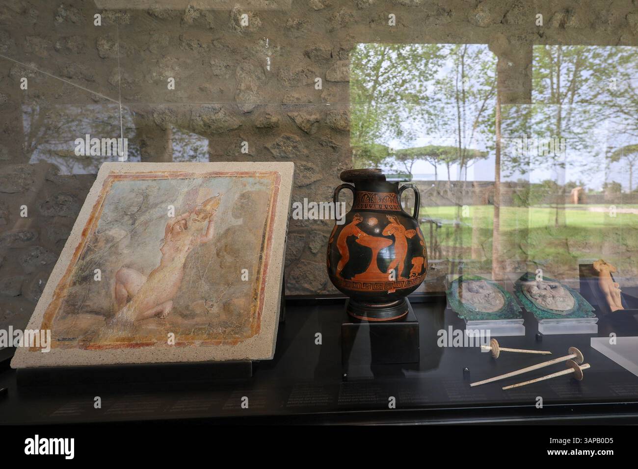 Pompeii, Italy, 16 April 2025. A view of the new exhibition Being a Woman in Ancient Pompeii ...