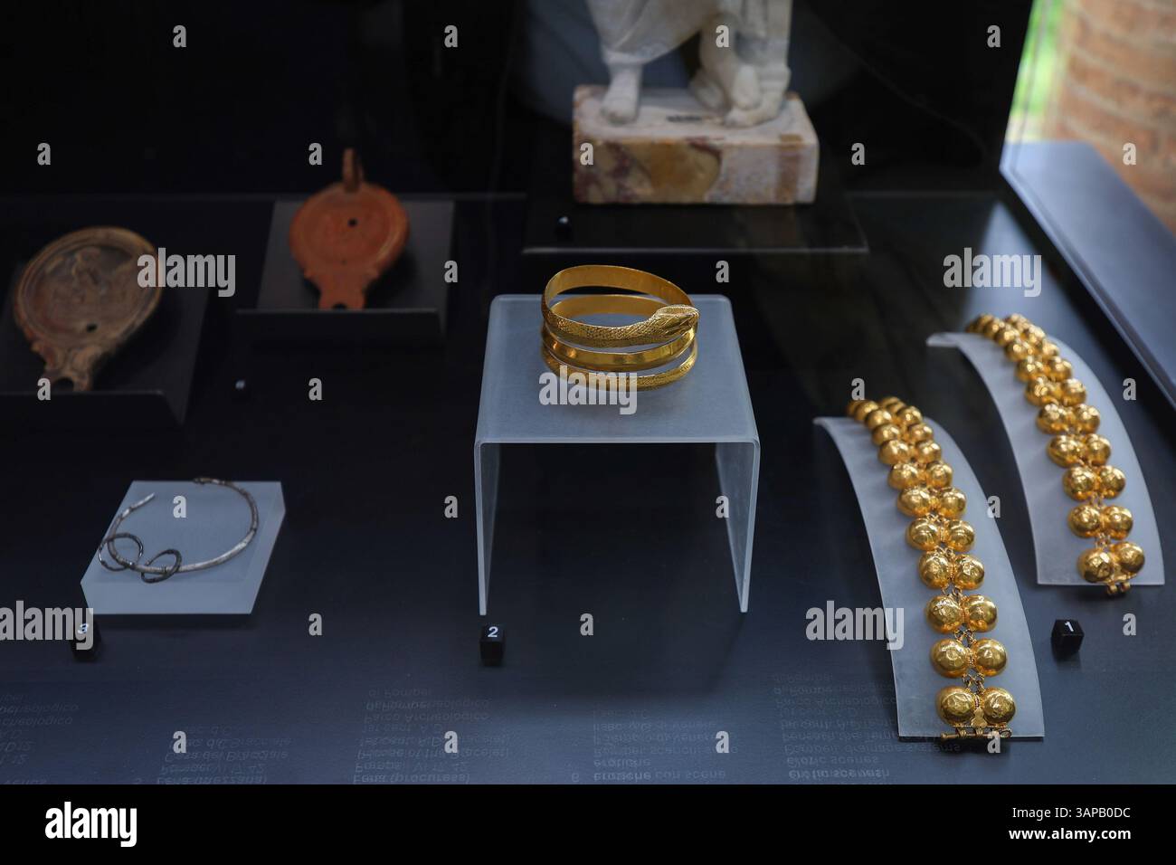 Pompeii, Italy, 16 April 2025. A view of the new exhibition Being a Woman in Ancient Pompeii ...