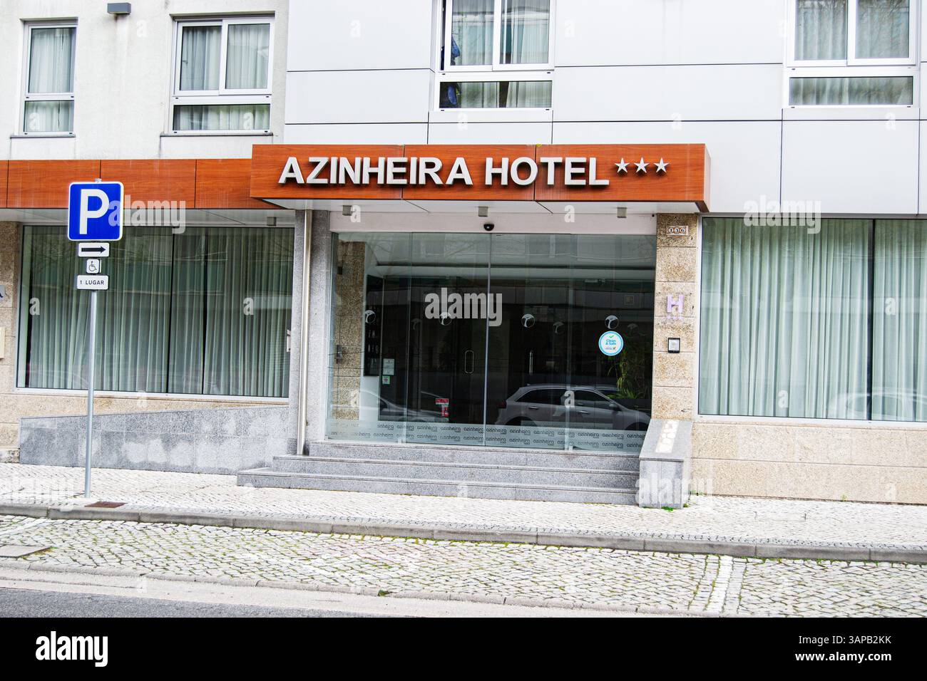 Fatima, Portugal - April 15, 2025: Azinheira Hotel entrance in Fatima ...