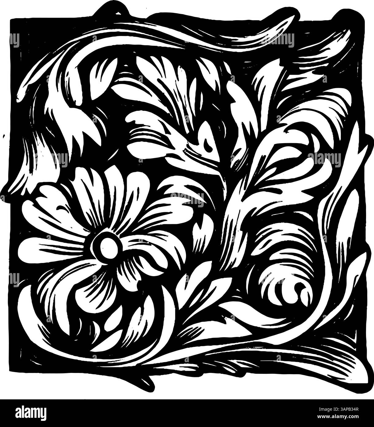 This vintage woodcut illustration presents a beautifully crafted ...