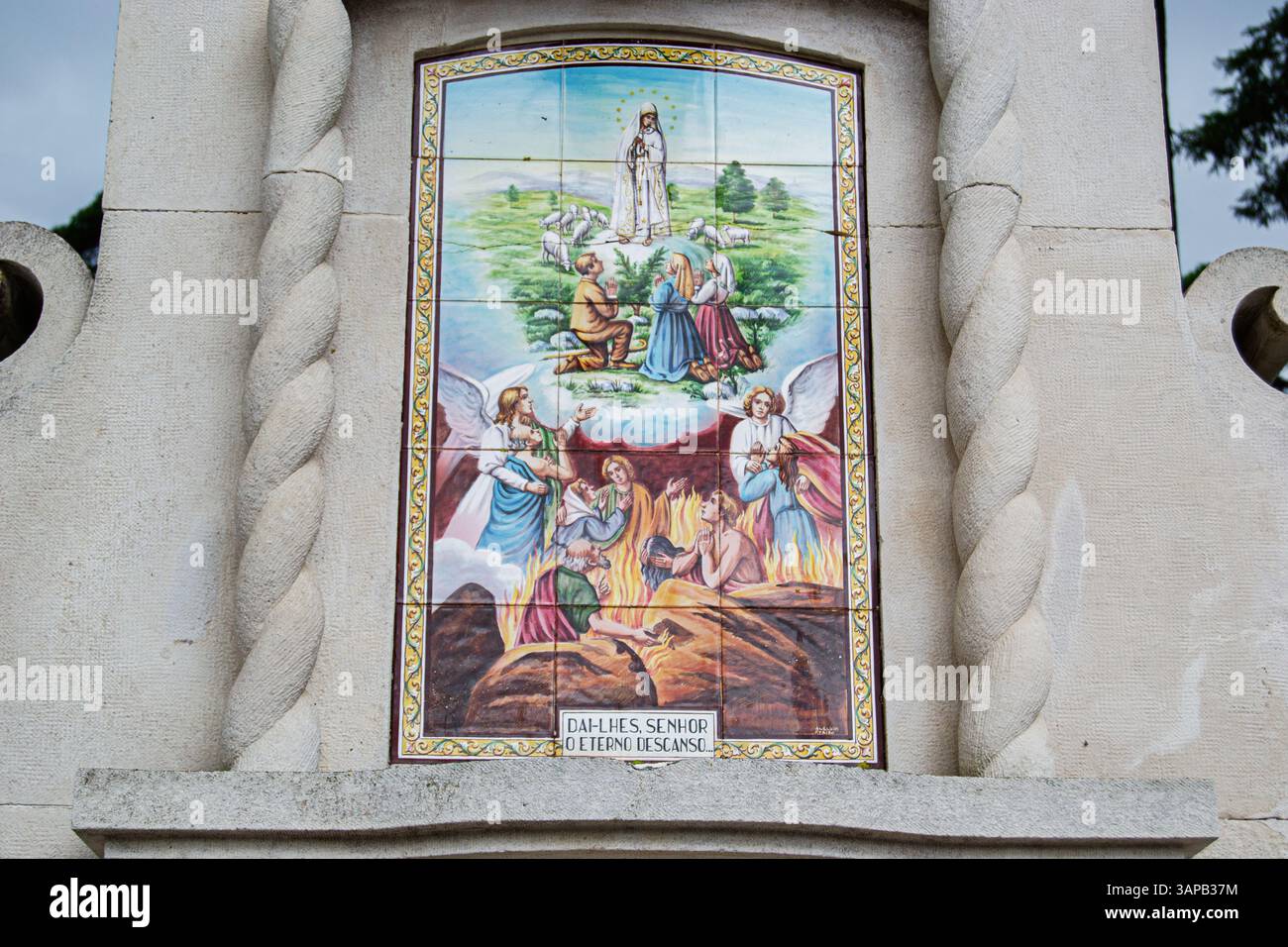 Fatima, Portugal - April 15, 2025: A ceramic tile mural in Fatima ...
