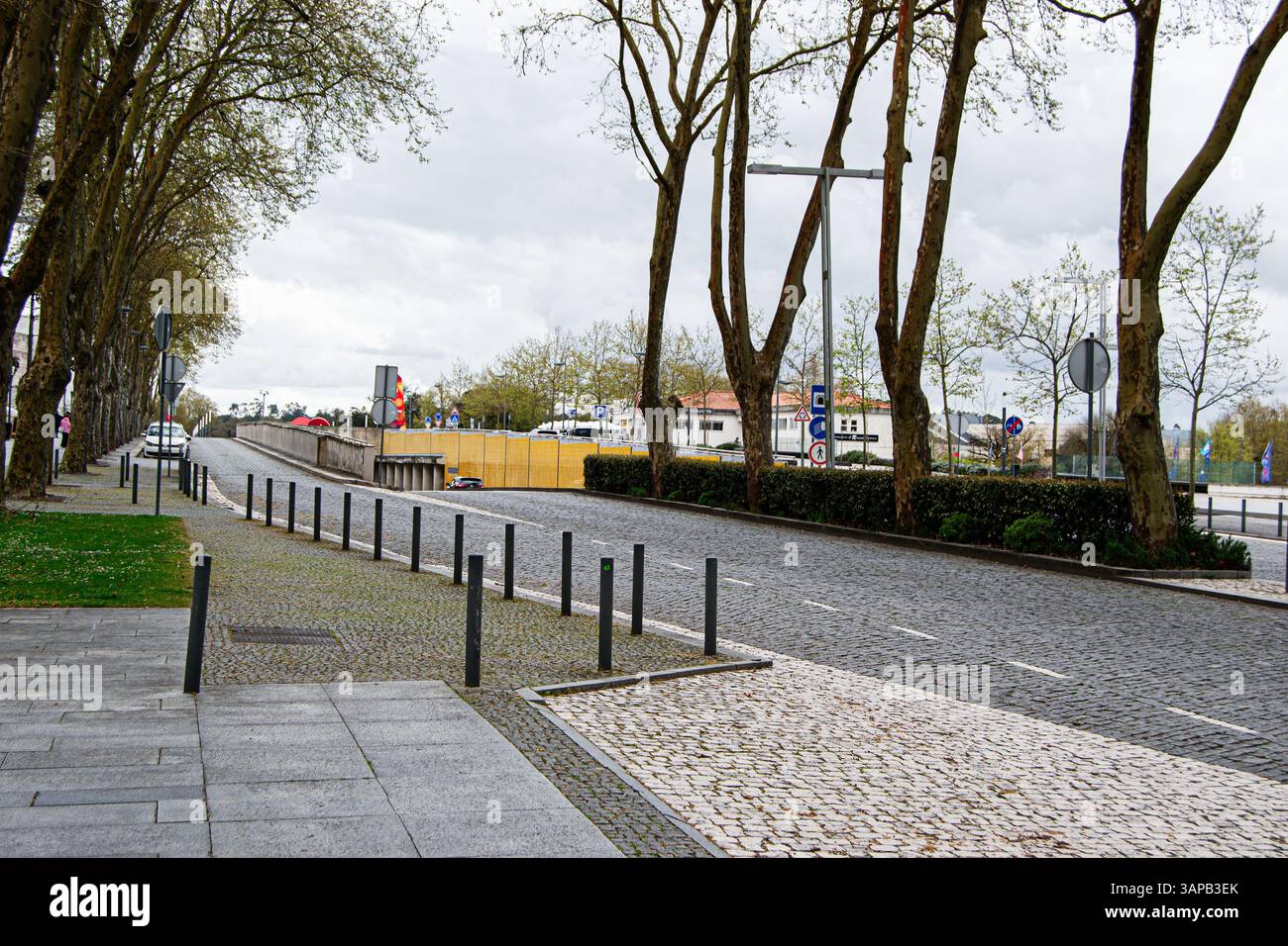 Fatima, Portugal - April 15, 2025: A scenic street lined with trees ...