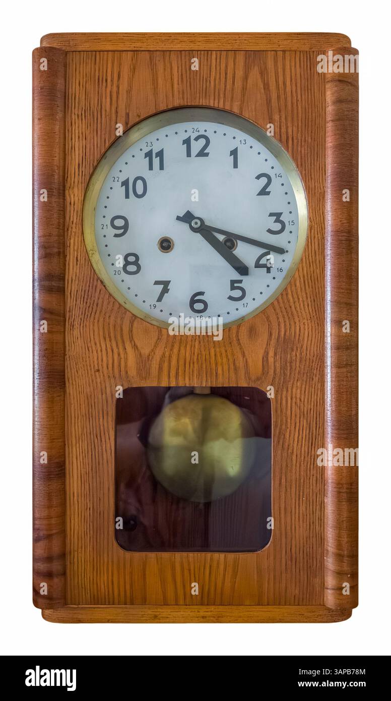 Antique Wooden Wall Clock with Classic Design Stock Photo - Alamy