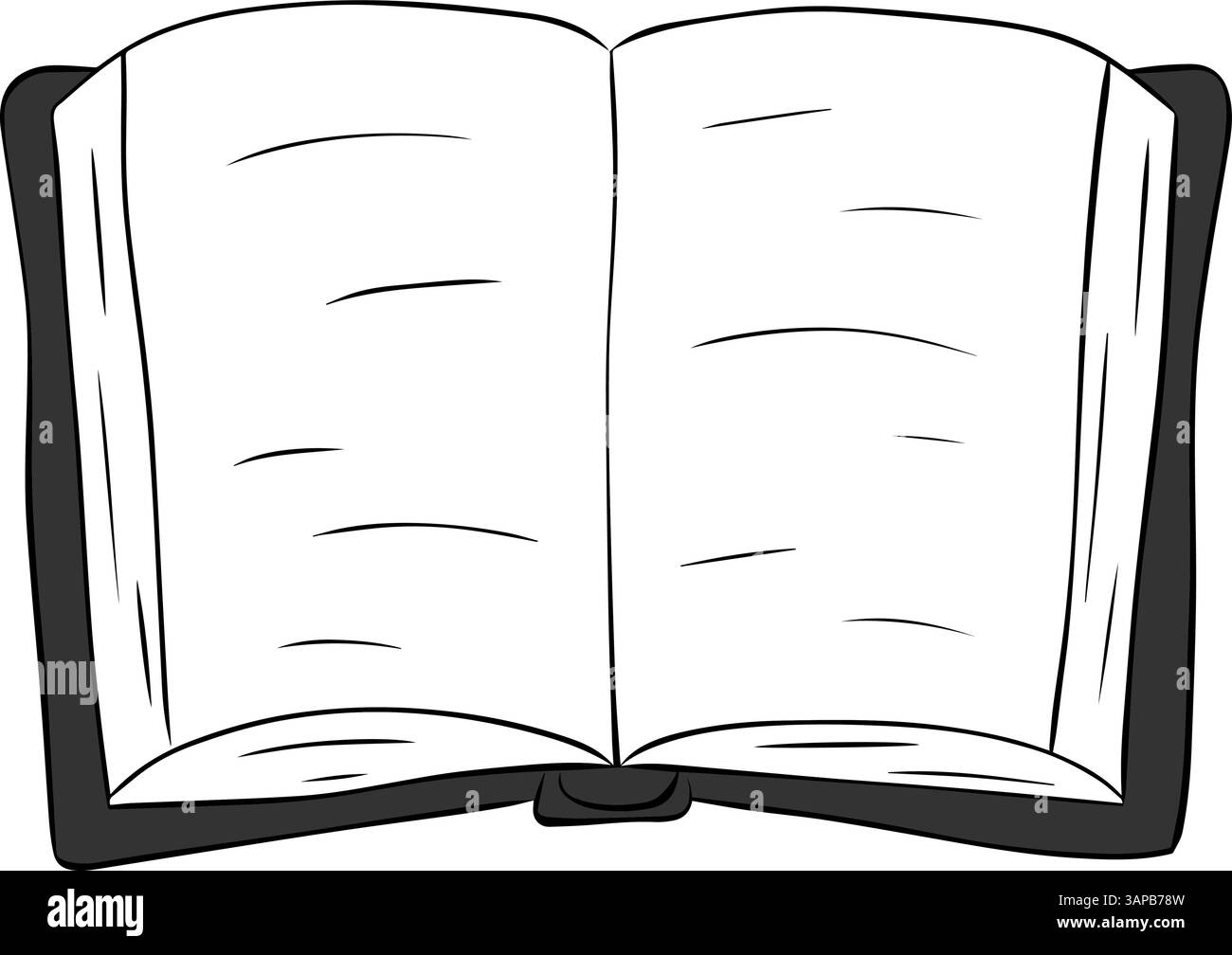 Book, diary or notebook illustration with white paper blank pages ...