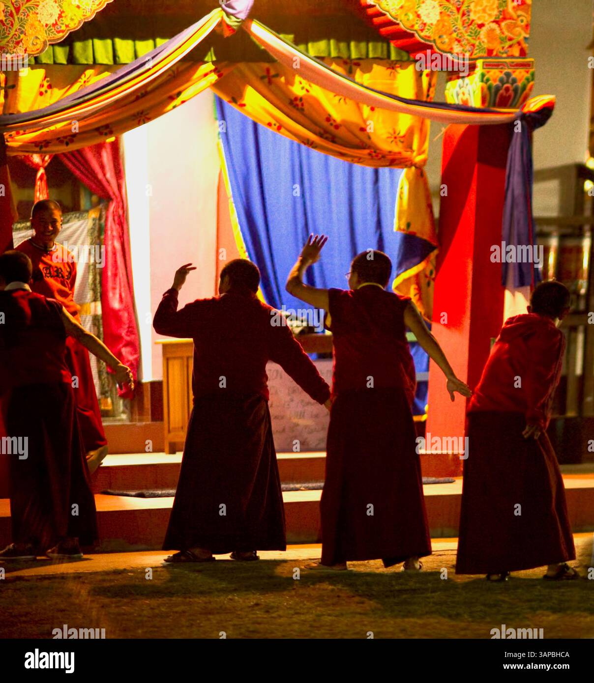 Monks dance ancient buddhist monastery hi-res stock photography and ...