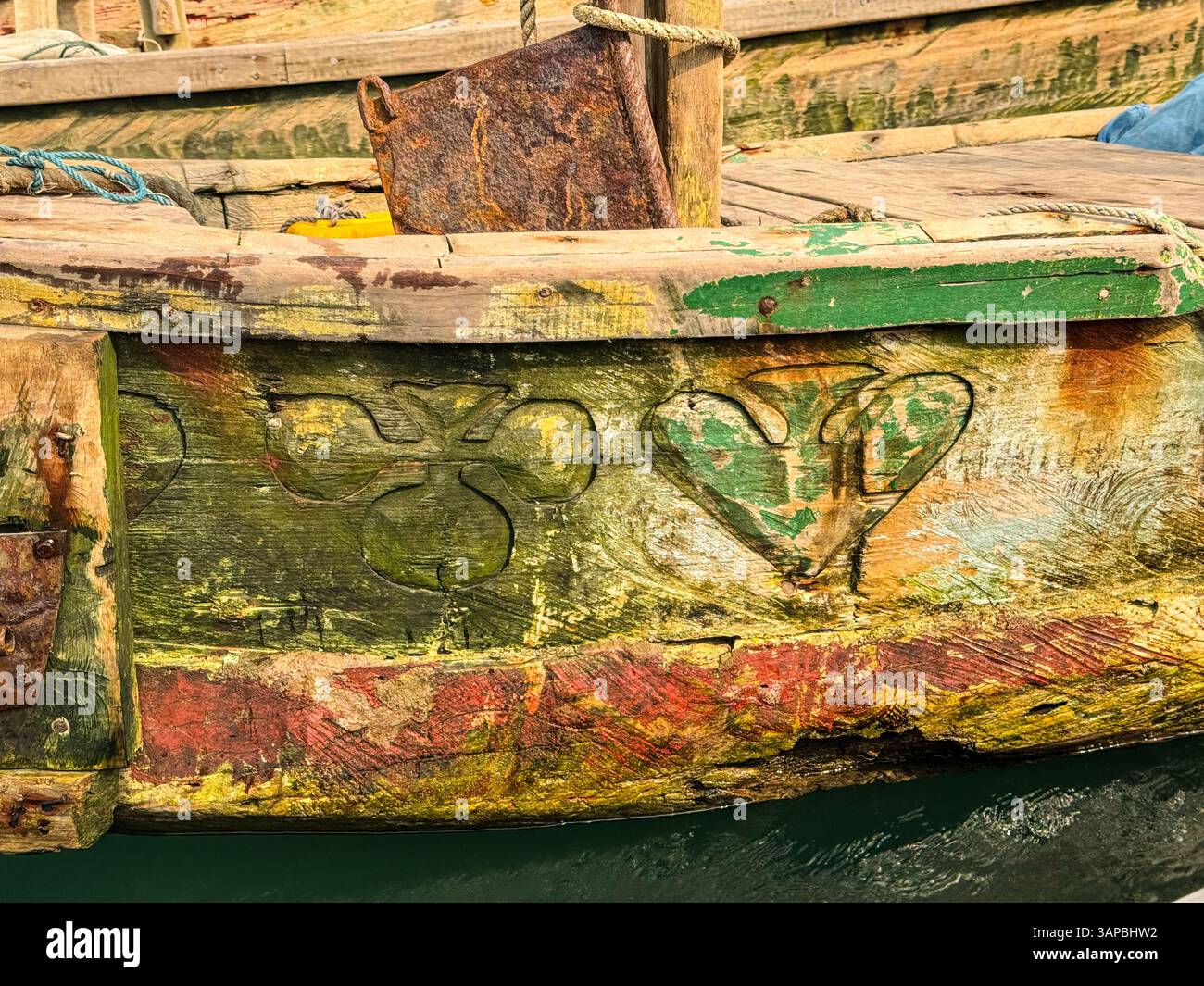 Accra, Ghana. Traditional Symbols on Side of a Fishing Boat in ...