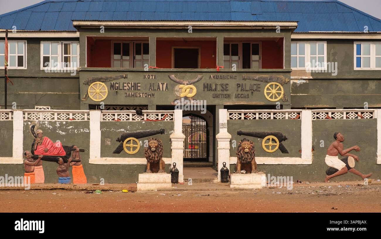 Accra, Ghana. Jamestown Neighborhood, Mantse Palace, Former Home of the ...