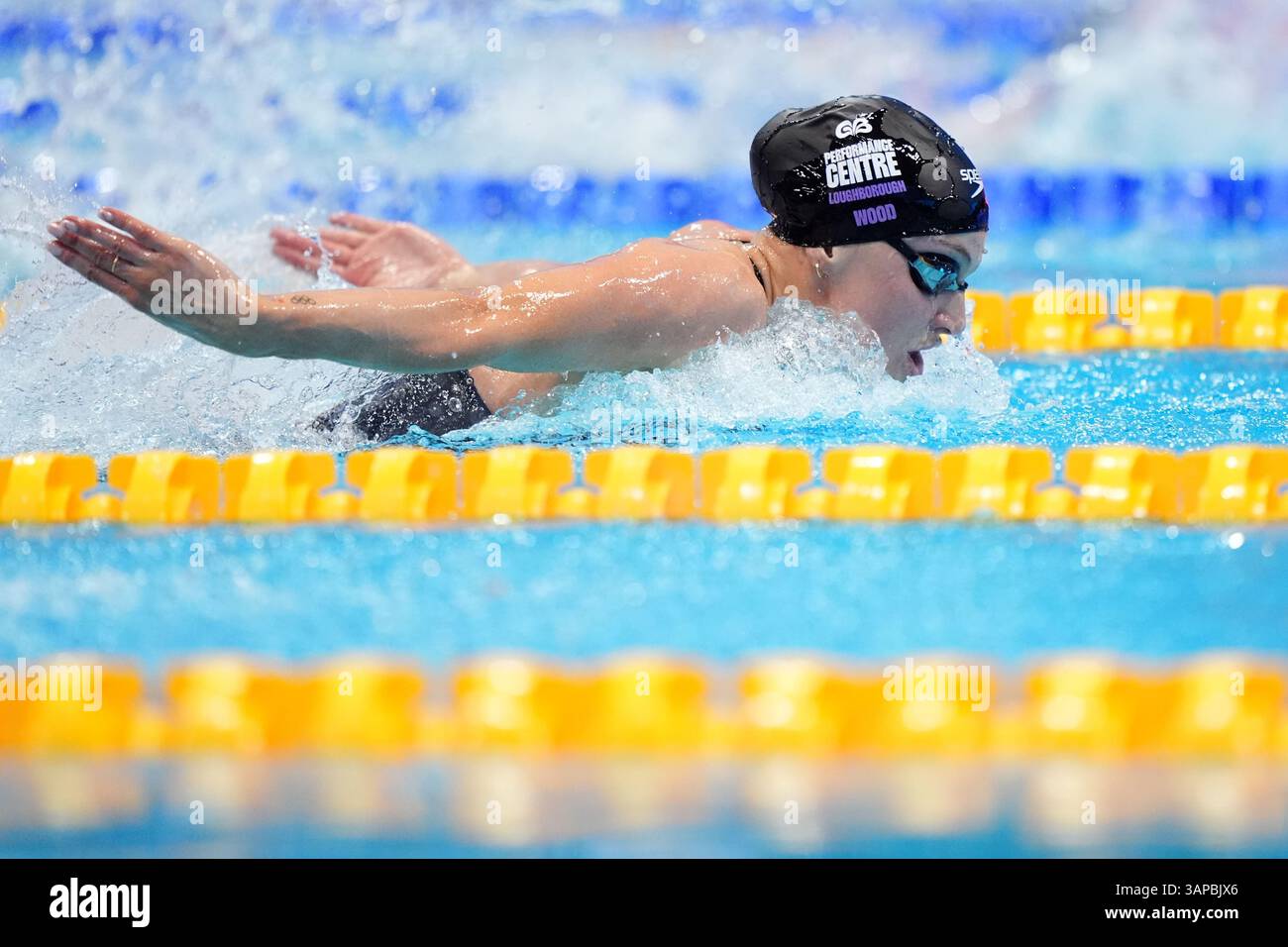 Abbie Wood during the Women's 400m IM on day two of the Aquatics GB ...