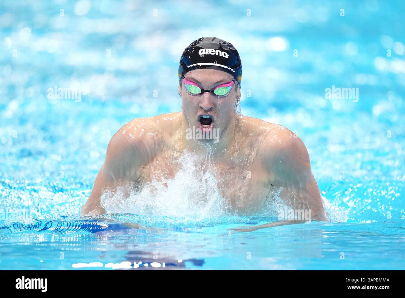 Charlie Hutchison during the Men's 400m IM on day two of the Aquatics ...