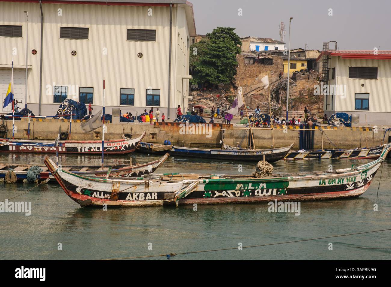 Accra, Ghana. Fishing Boats in Jamestown Fishing Harbor. Fishing Boat ...