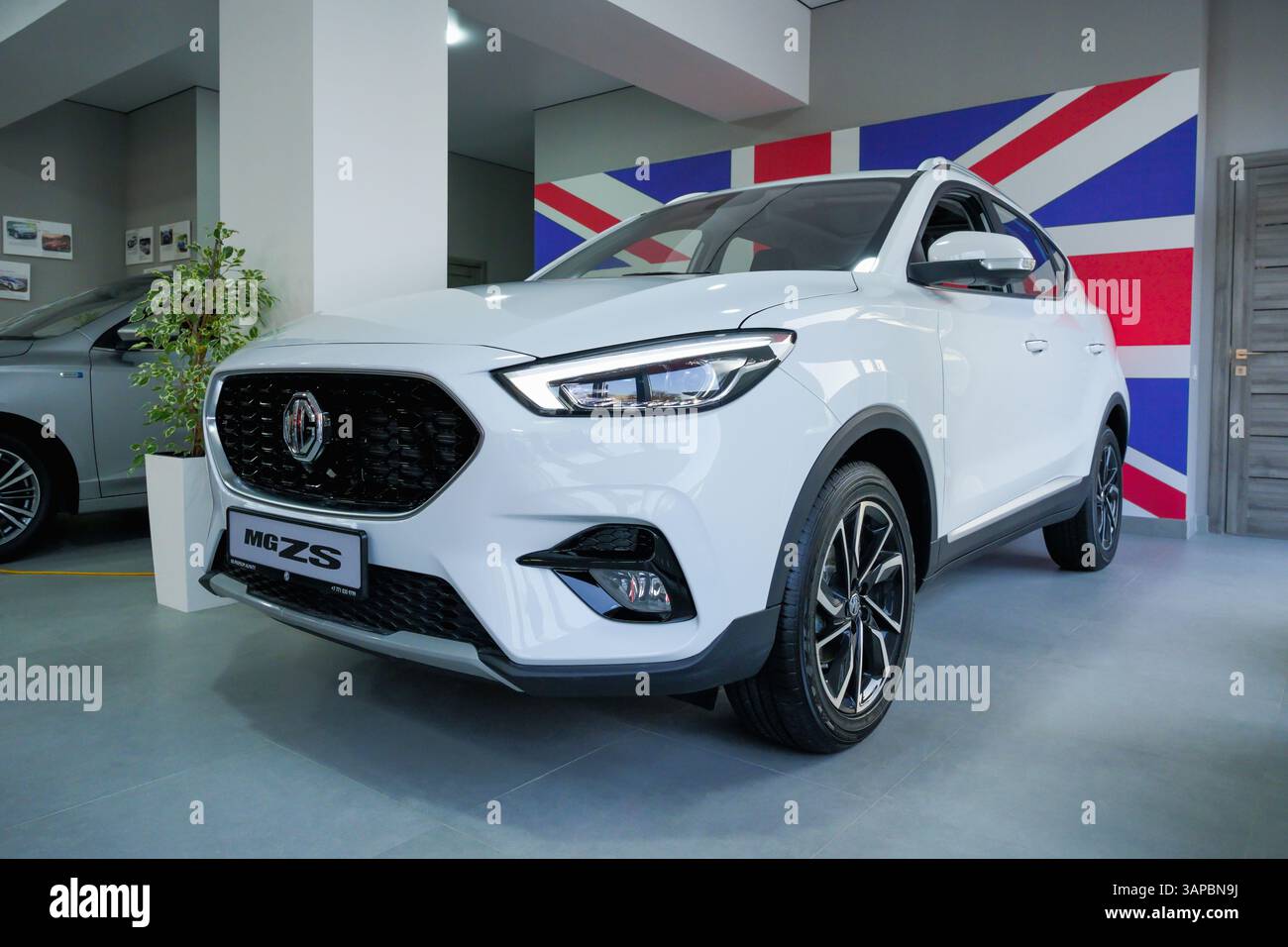Almaty, Kazakhstan - March 26, 2025: MG ZS car in the showroom. Chinese manufacture Stock Photo ...