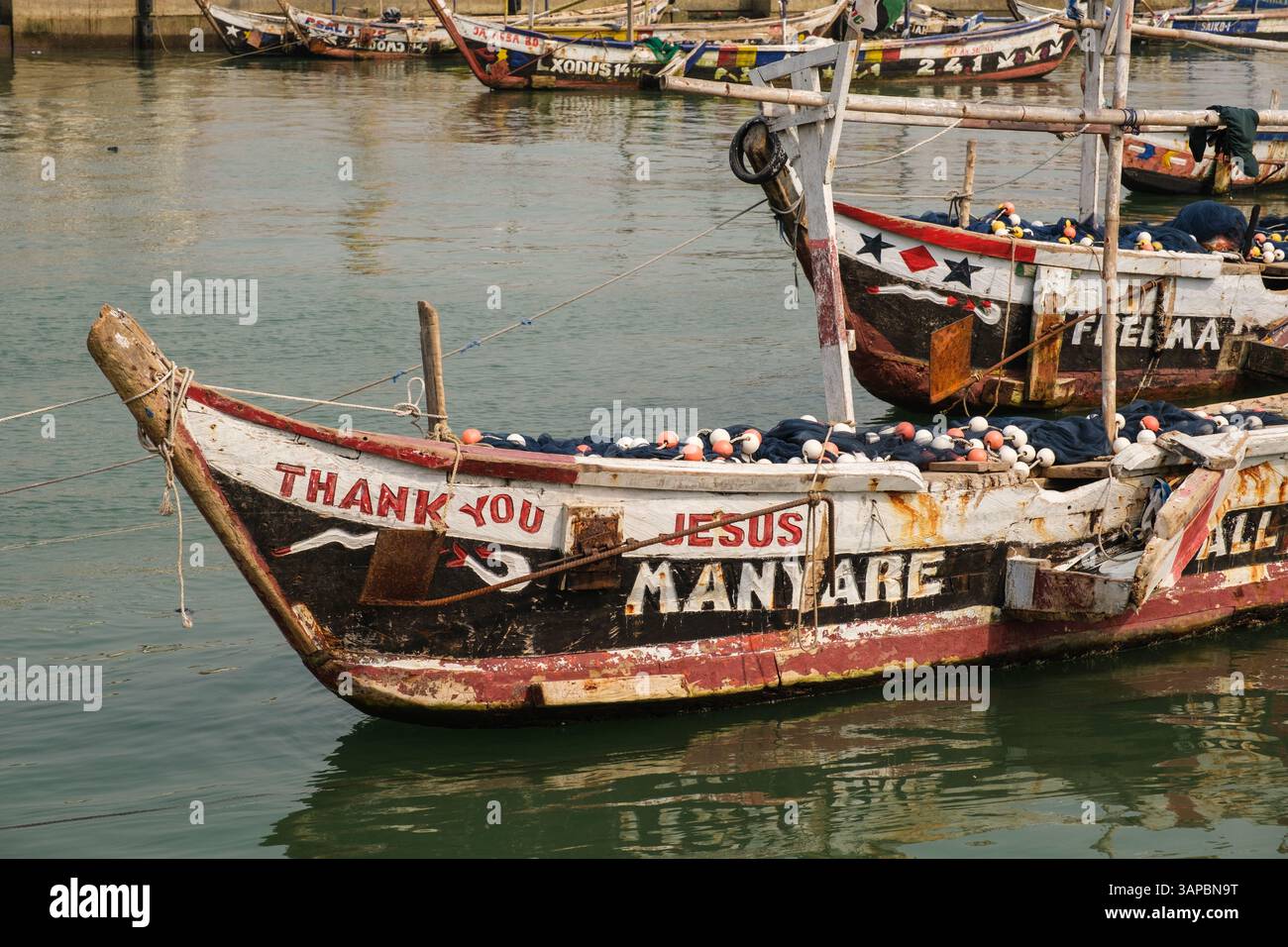 Accra, Ghana. Fishing Boats in Jamestown Fishing Harbor. Fishing Boat ...