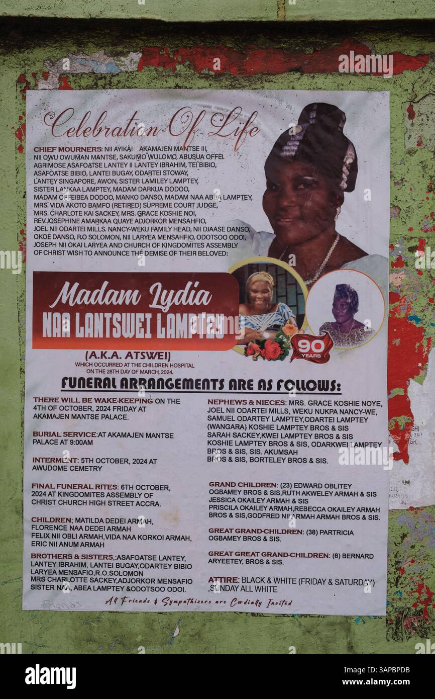 Accra, Ghana. Jamestown Neighborhood. Poster Announcing Memorial ...