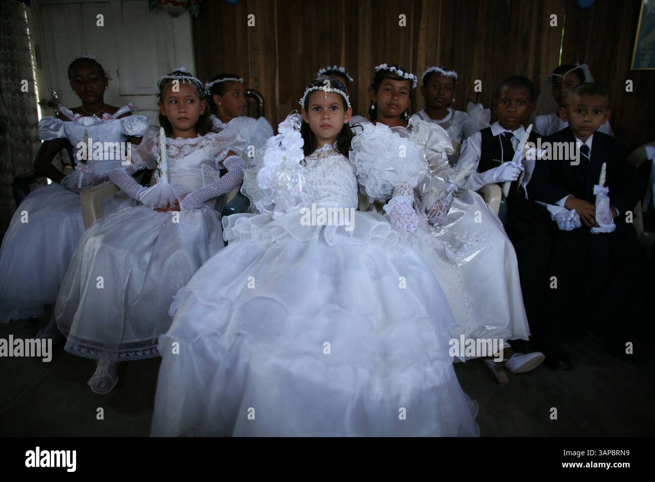 Girl celebrating first catholic communion hi-res stock photography and ...