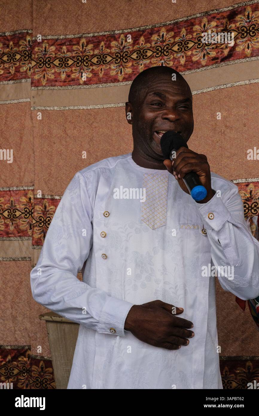 Accra, Ghana. Jamestown Neighborhood. Pastor Presiding Over Sunday Afro ...