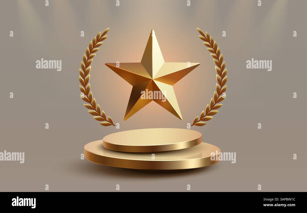 Awards nomination name podium, golden prize event, scene star ceremony ...