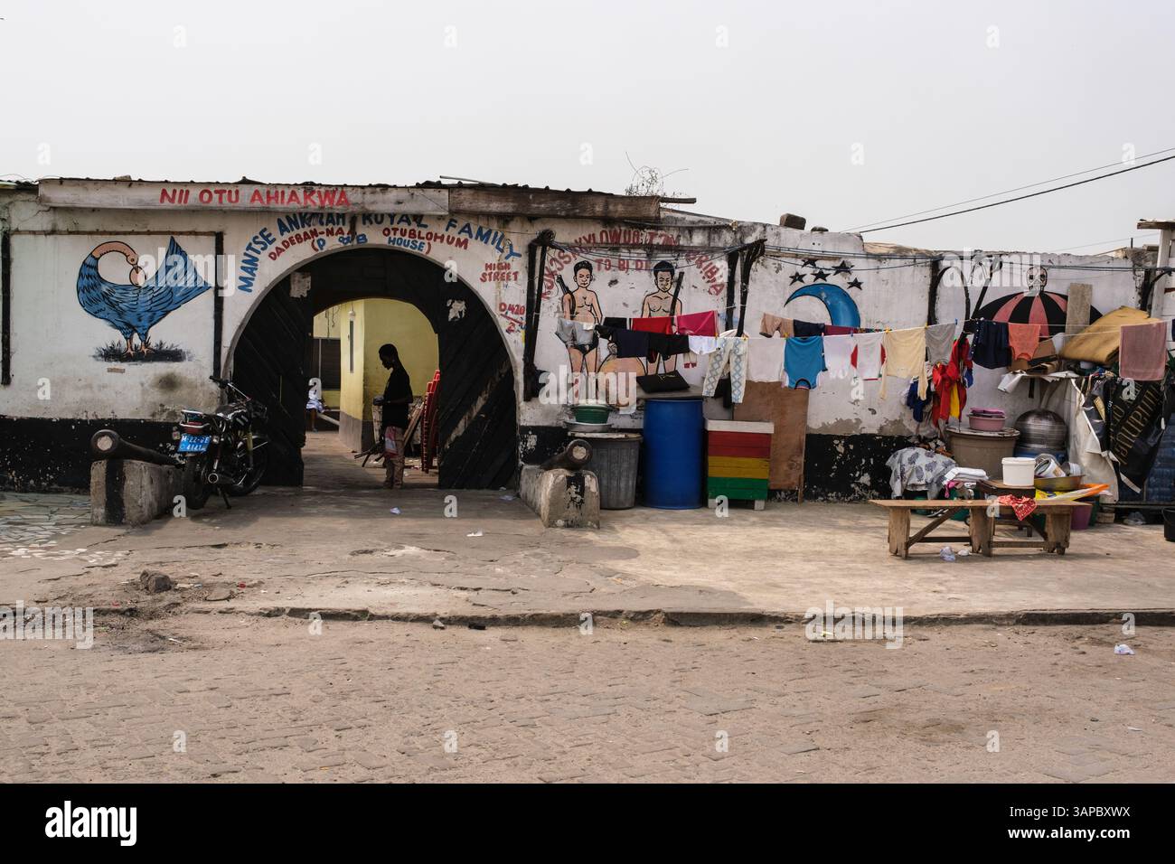 Accra, Ghana. Usshertown. Entrance to a Ga Family Traditional House ...
