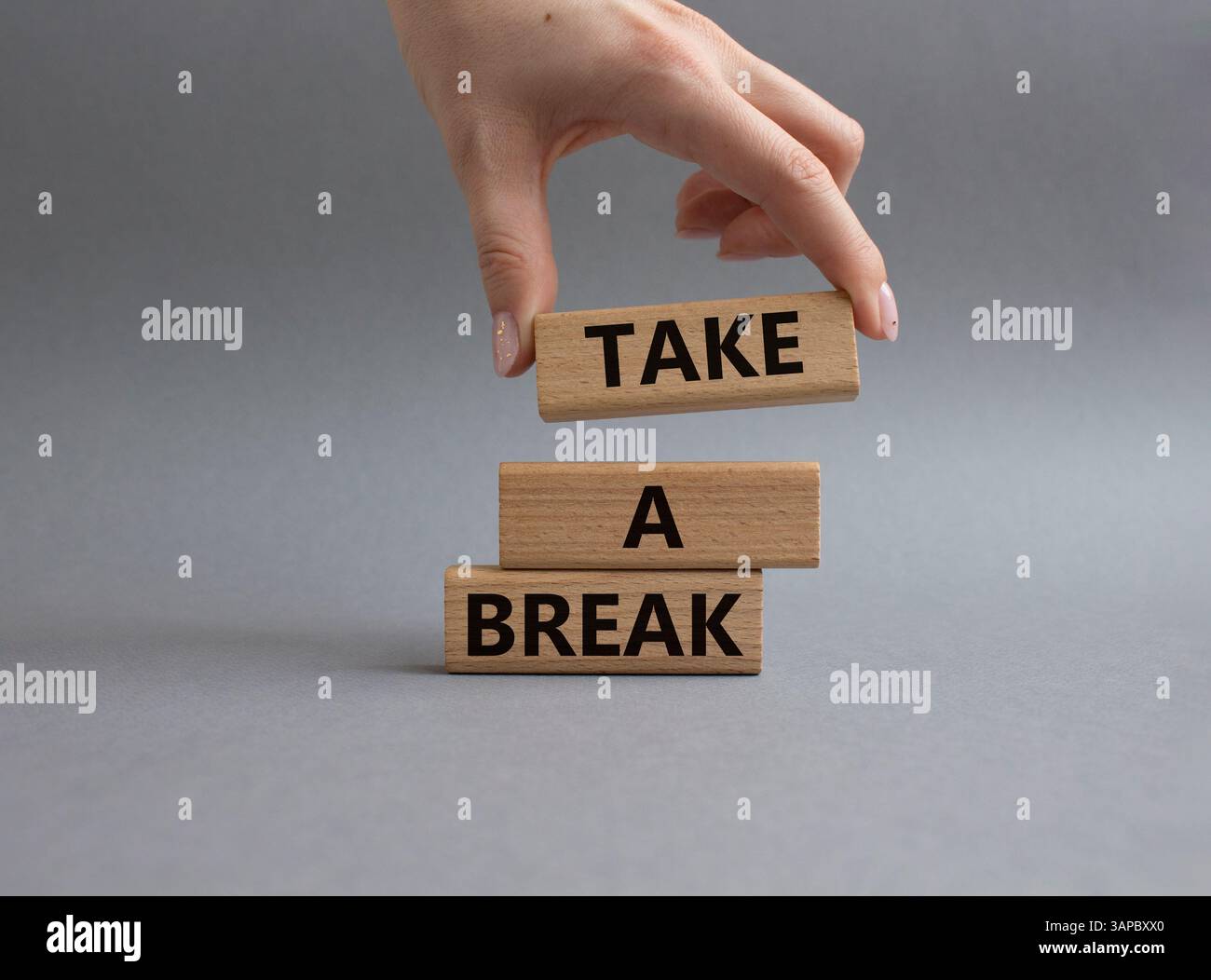 Take a break symbol. Concept words 'Take a break' on wooden blocks ...