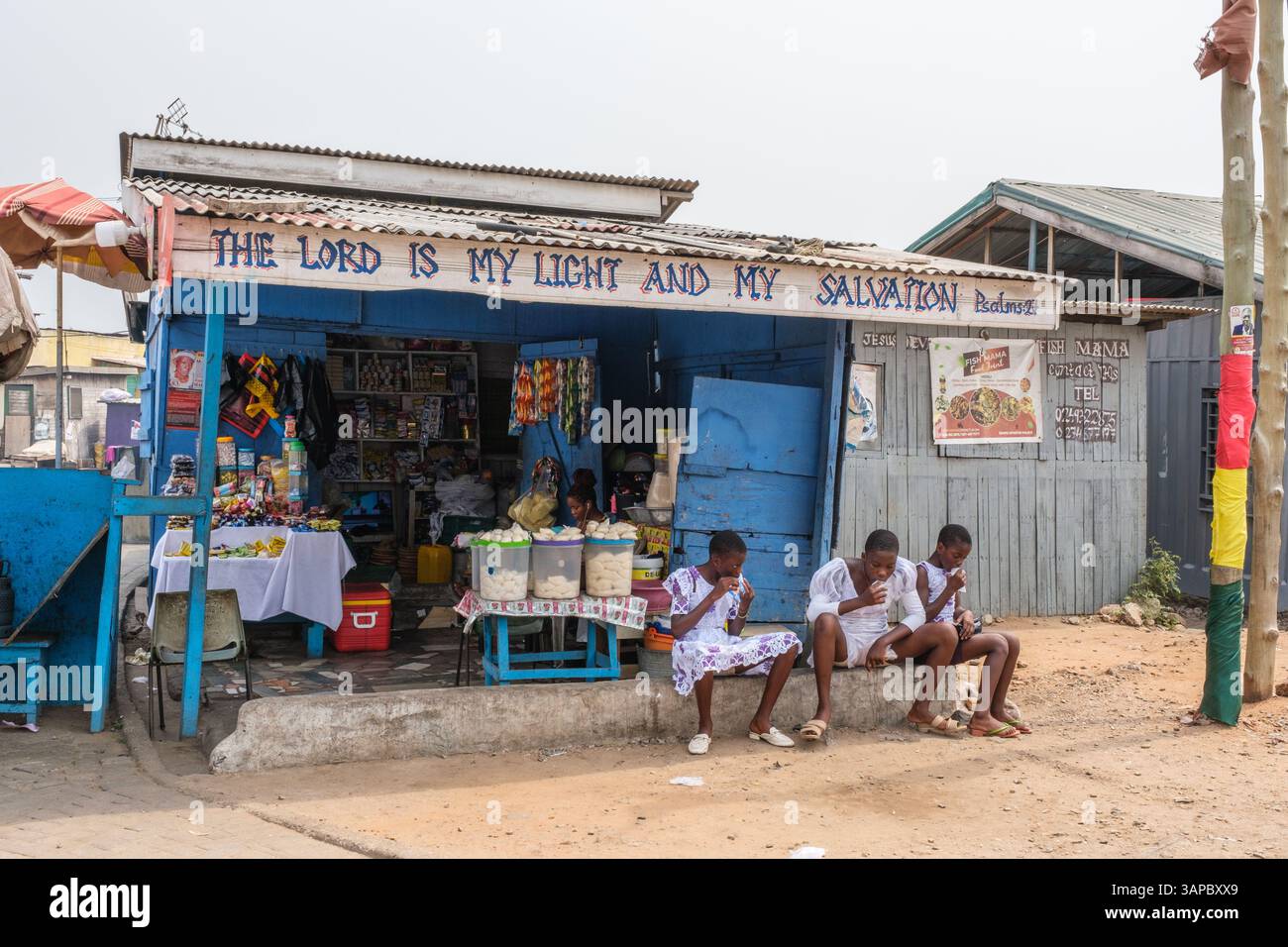 Accra, Ghana. Many Stores Adopt Biblical or Religious Slogans Stock ...