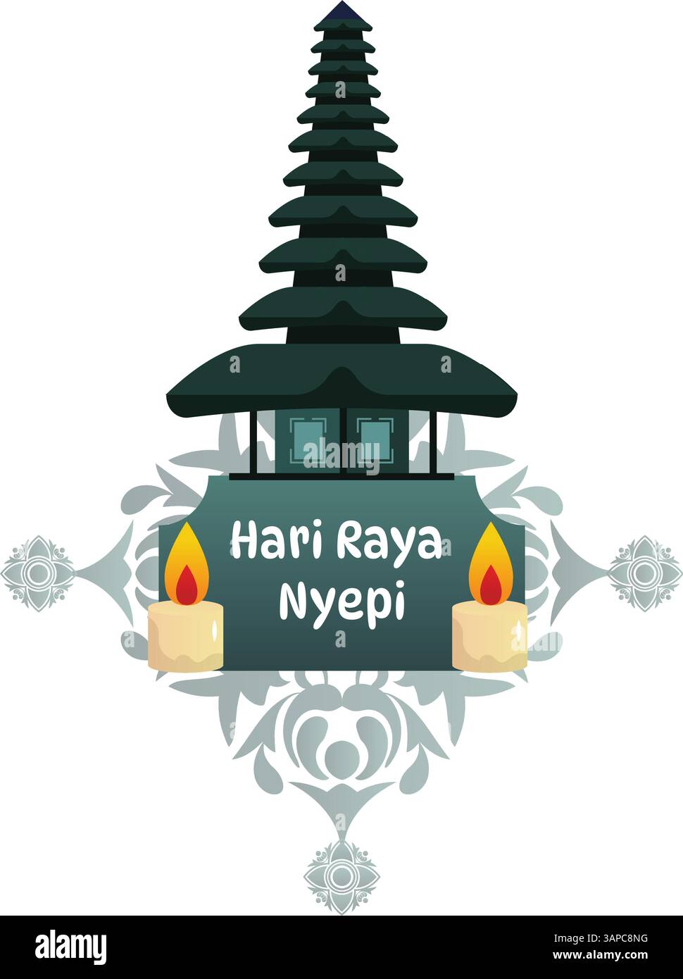 Hari Raya Nyepi Balinese Day of Silence Vector Illustration Stock ...