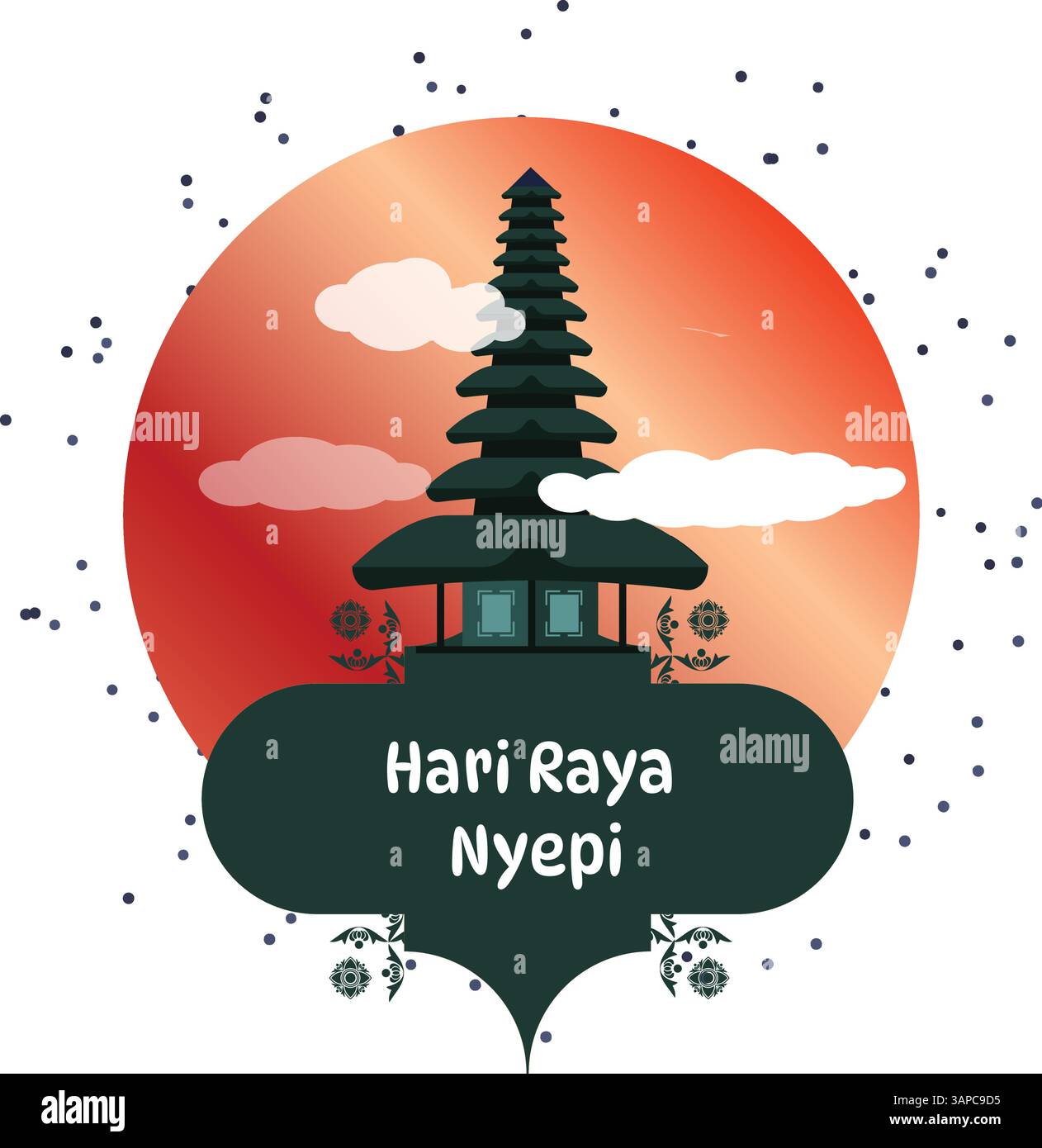 Hari Raya Nyepi Balinese Day of Silence Vector Illustration Stock ...