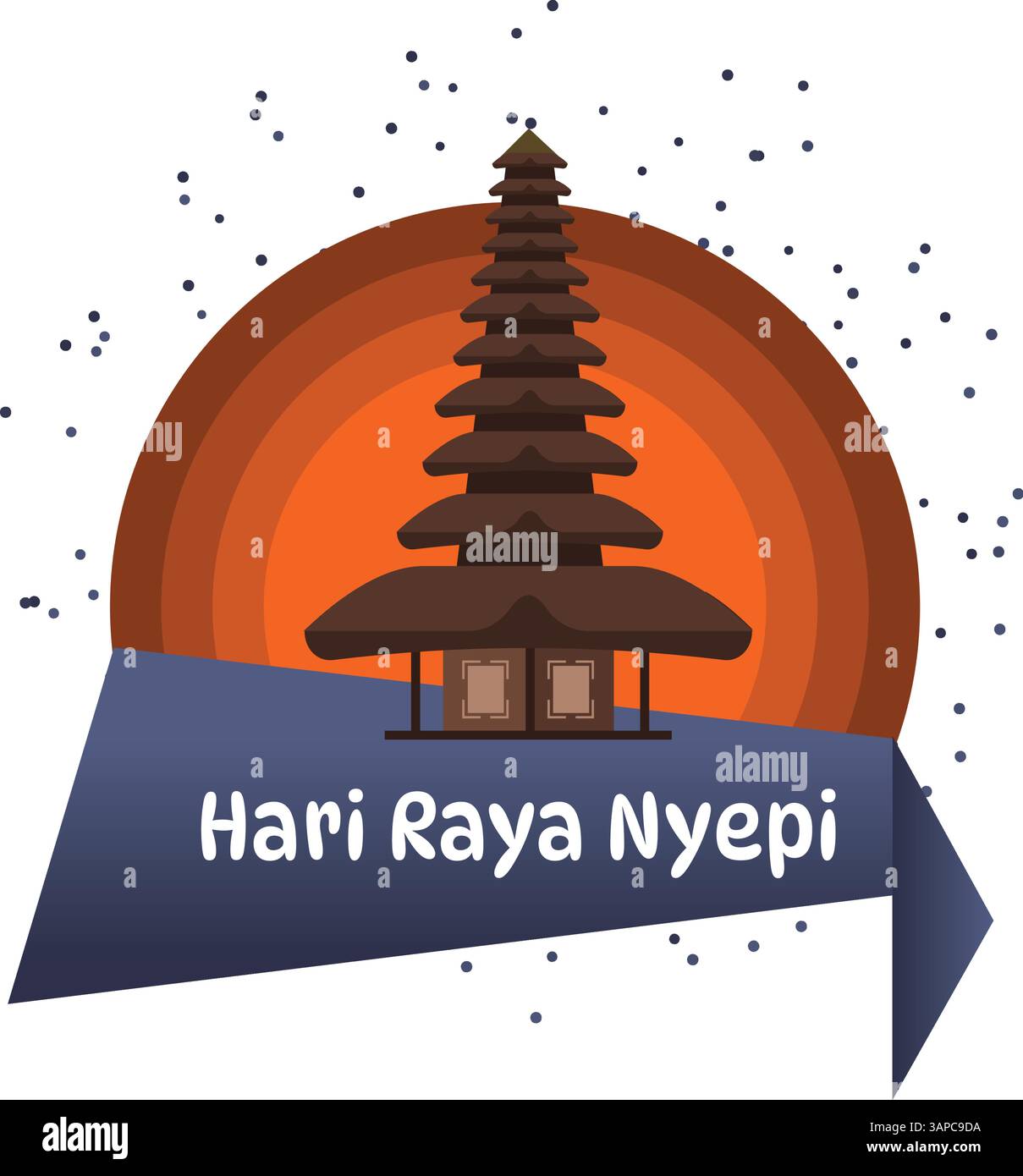 Hari Raya Nyepi Balinese Day of Silence Vector Illustration Stock ...