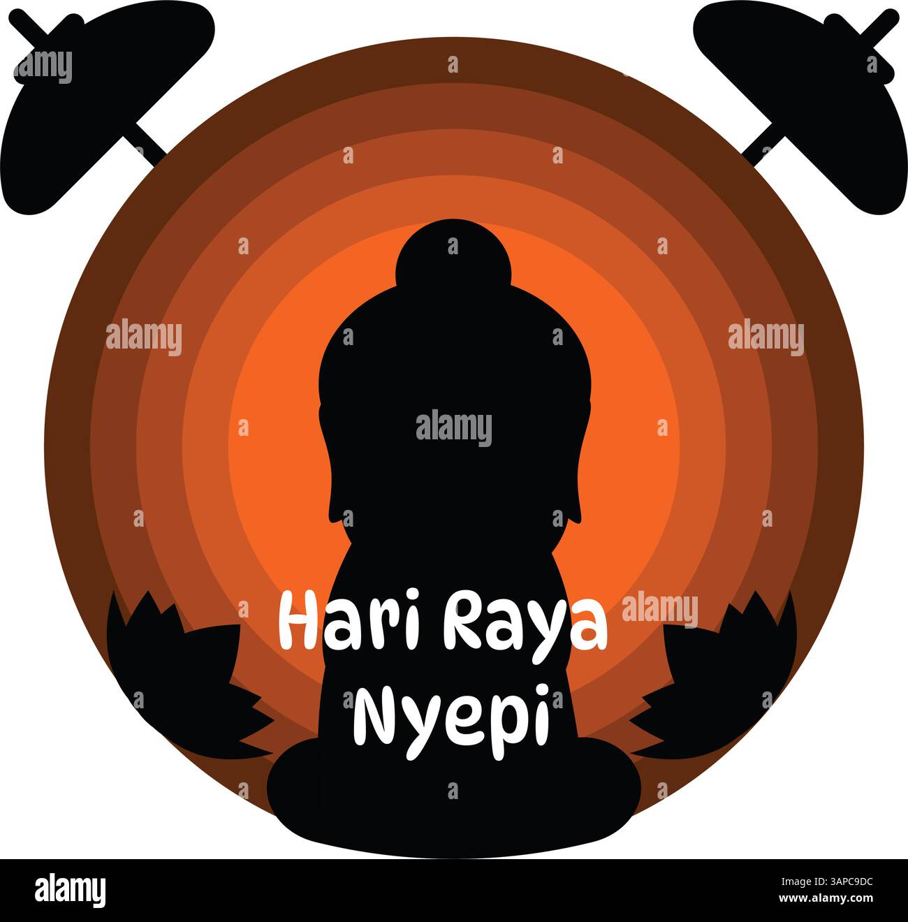 Hari Raya Nyepi Balinese Day of Silence Vector Illustration Stock ...