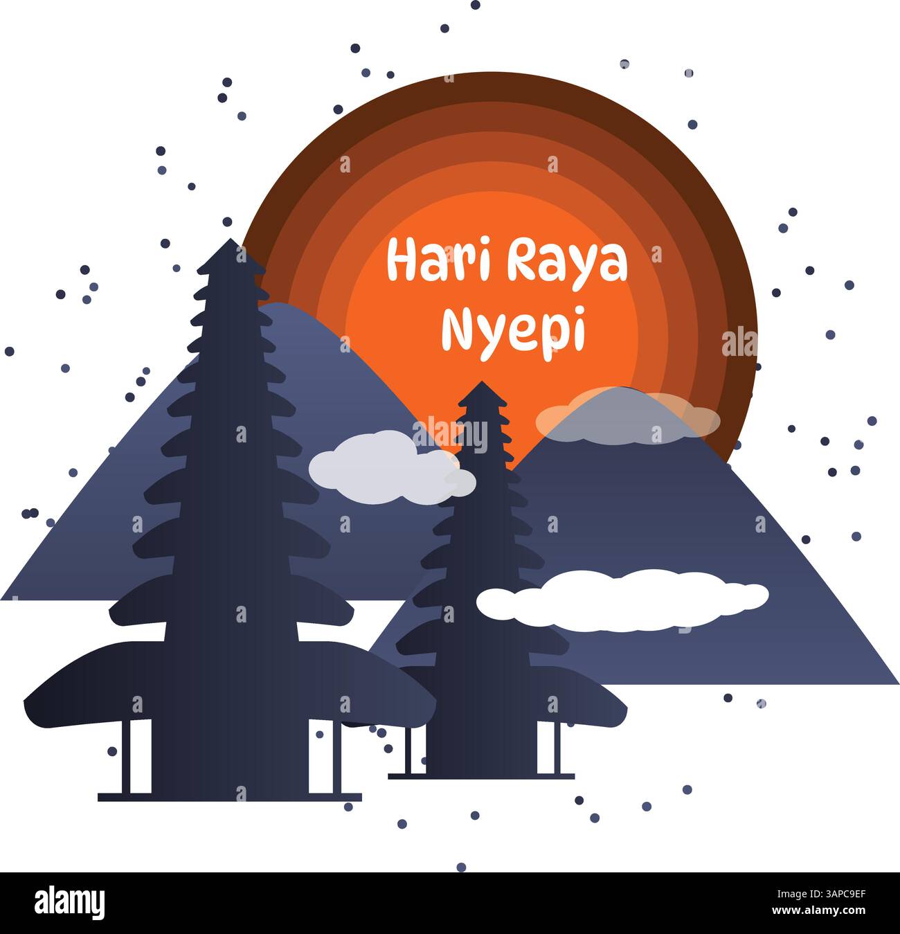 Hari Raya Nyepi Balinese Day of Silence Vector Illustration Stock Vector Image & Art - Alamy