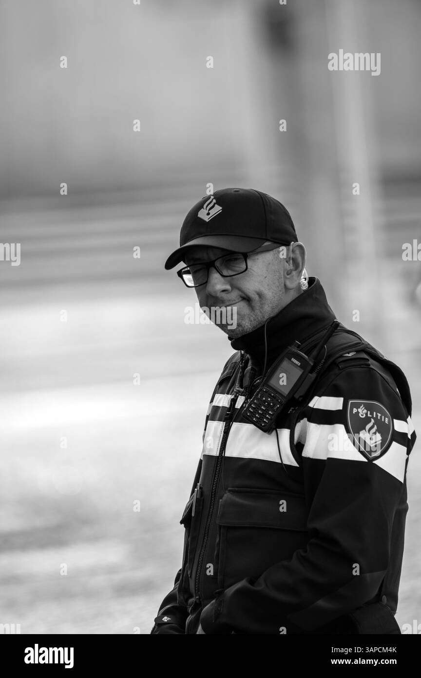 Close Up Police Man At Amsterdam The Netherlands 15-4-2025 Stock Photo ...