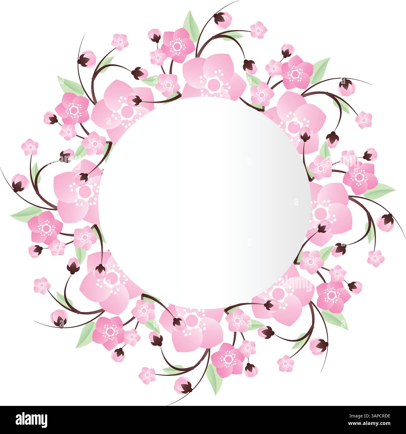 Pink white cherry blossom Stock Vector Images - Alamy