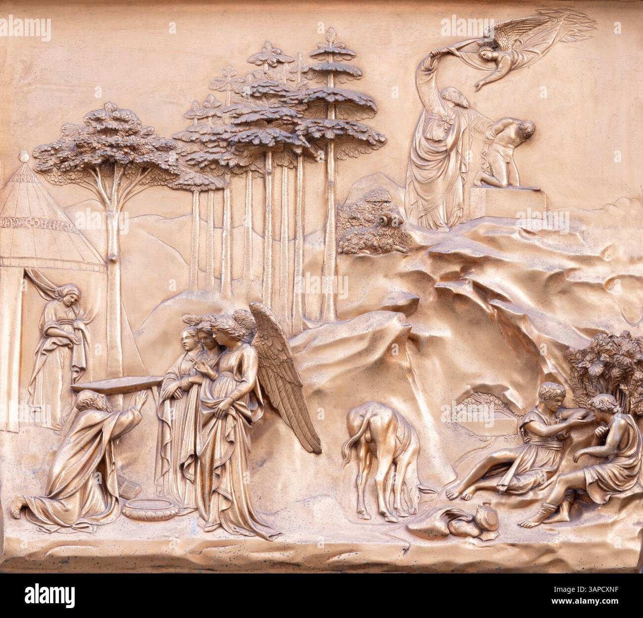 FLORENCE, ITALY - MARCH 20, 2025: The bronze renaissance Old testament ...