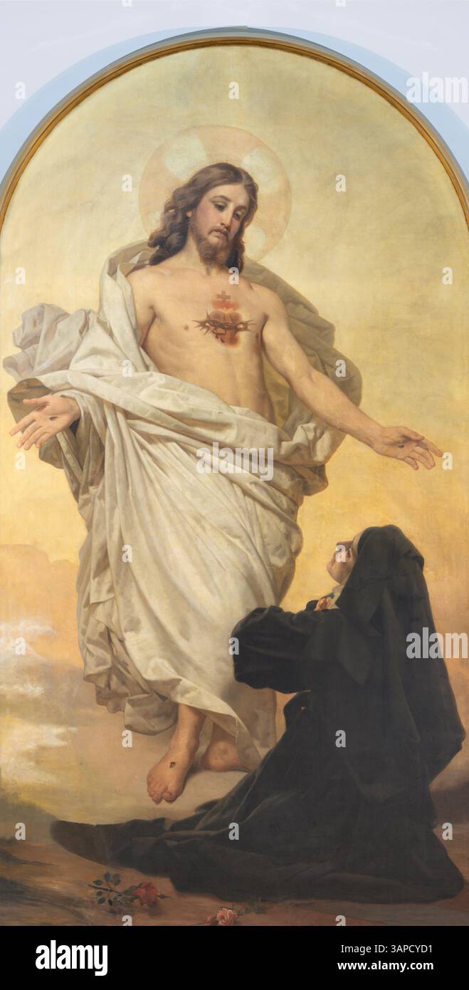 FLORENCE, ITALY - MARCH 18, 2025: The painting of apparition of Heat of ...