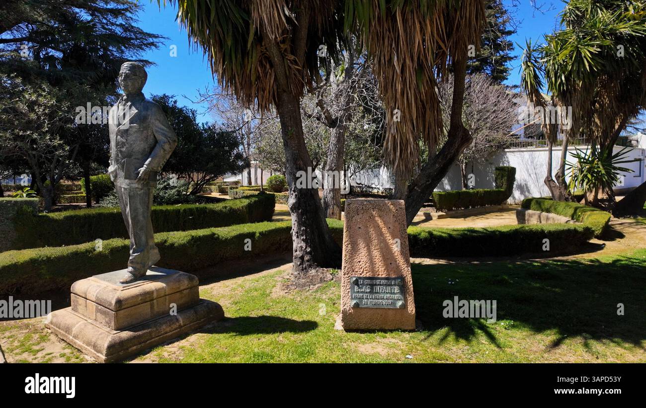 Bronze statue of Blas Infante, father of the Andalusian homeland ...