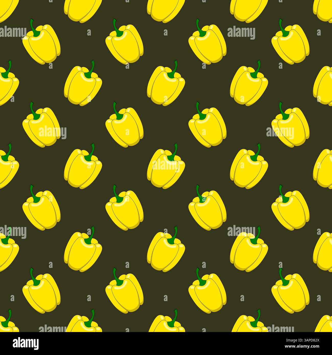 Yellow bell pepper seamless pattern in vector Stock Vector Image & Art ...