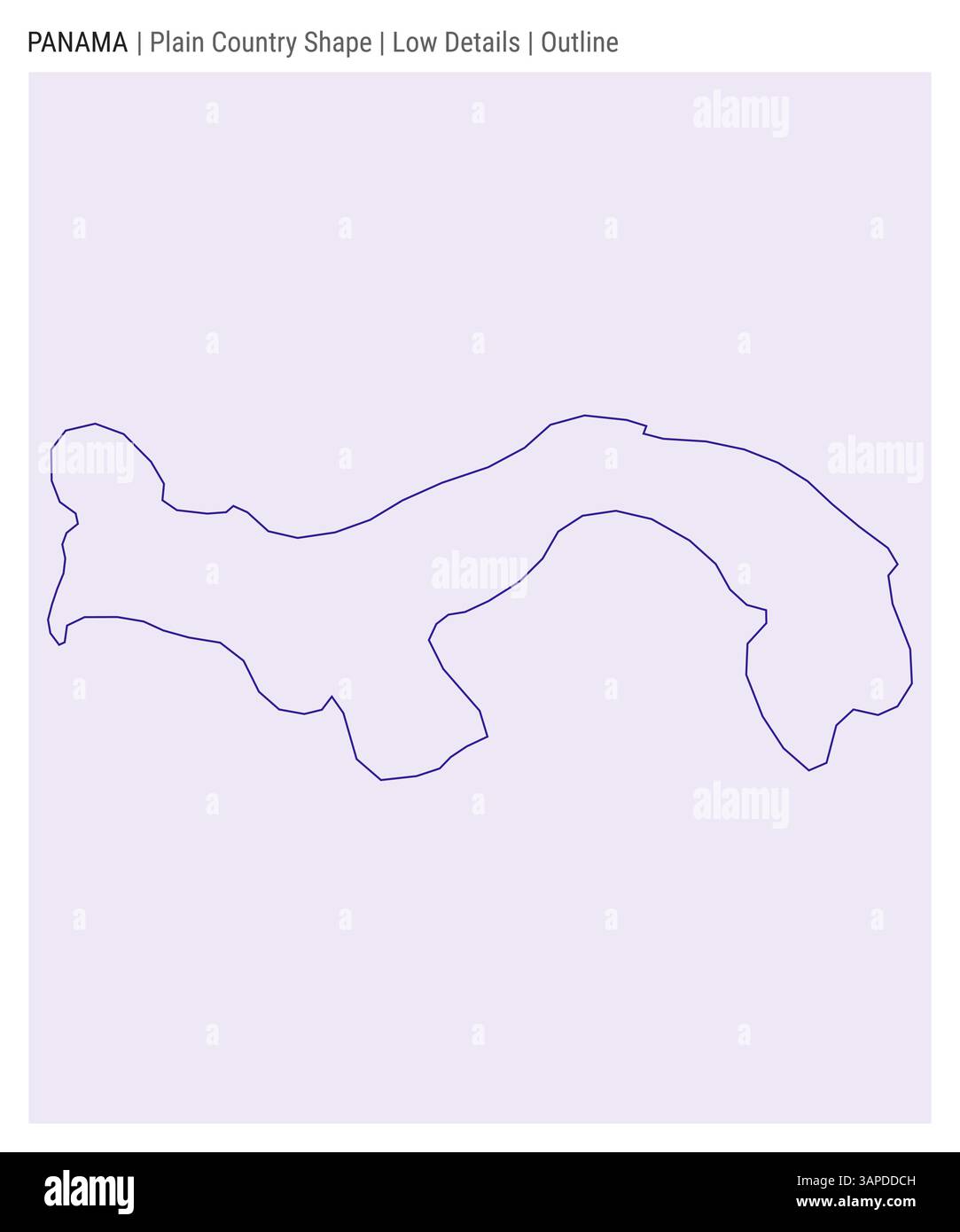 Panama plain country map. Low details. Outline style. Shape of Panama ...