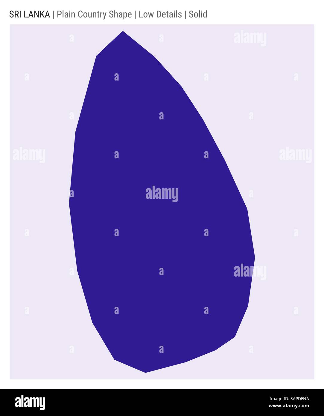 Sri Lanka plain country map. Low details. Solid style. Shape of Sri Lanka. Vector illustration ...