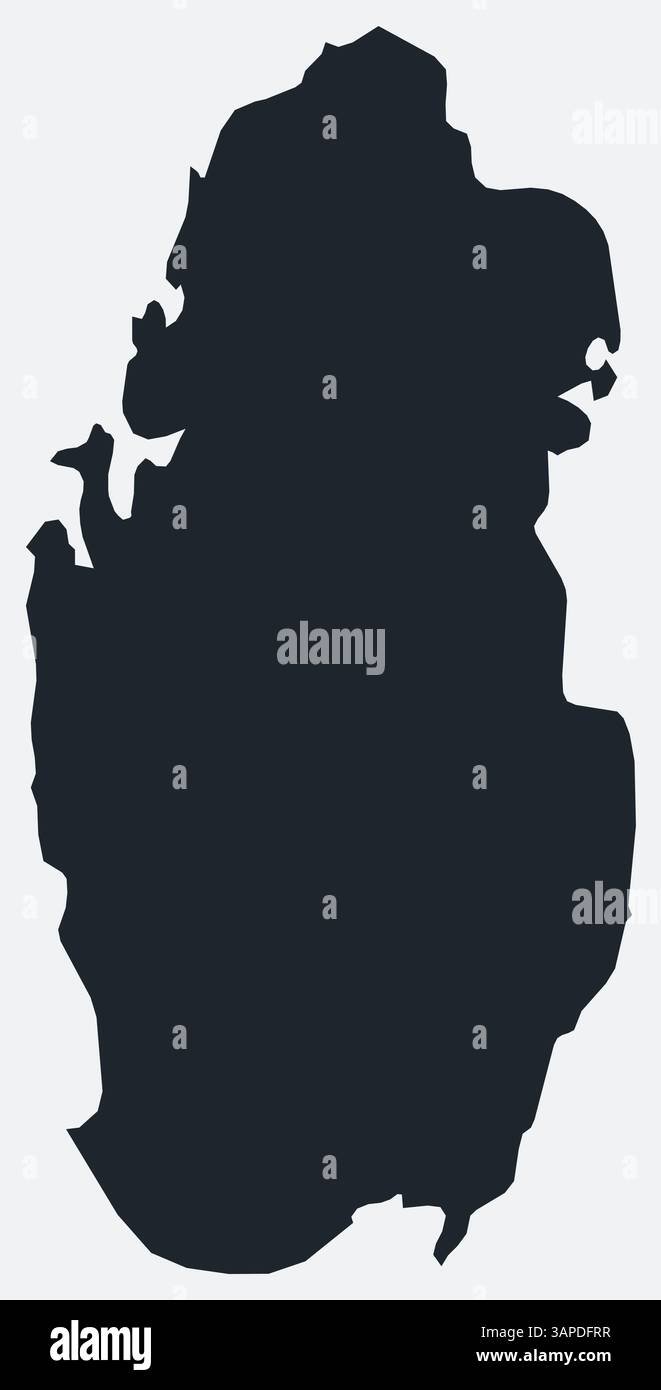 Qatar map. Just a simple border map. Shape of the country. Flat blank ...