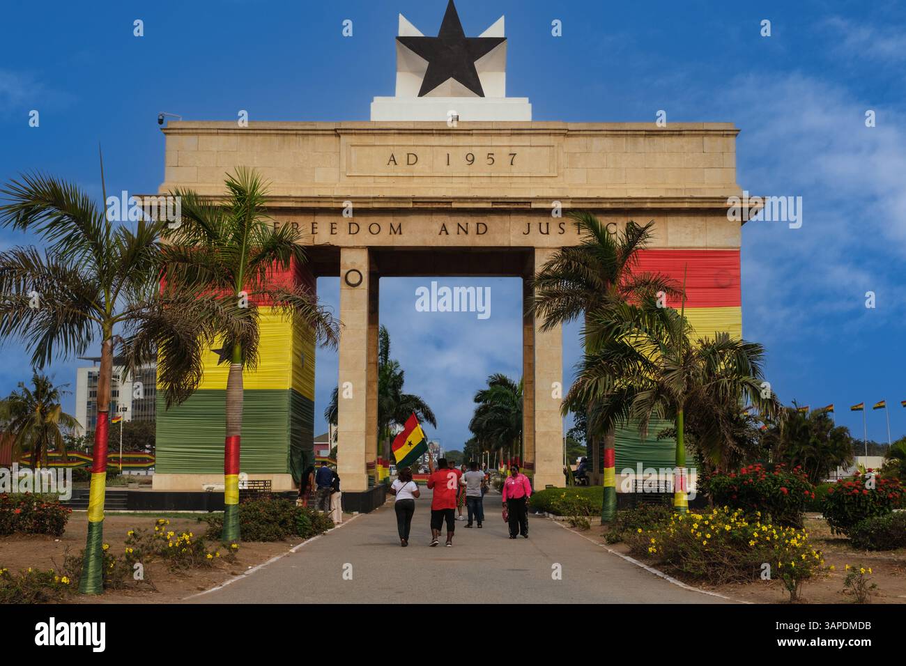 Ghana, Accra. Ghanaian Tourists Visiting Black Star Gate, Independence ...