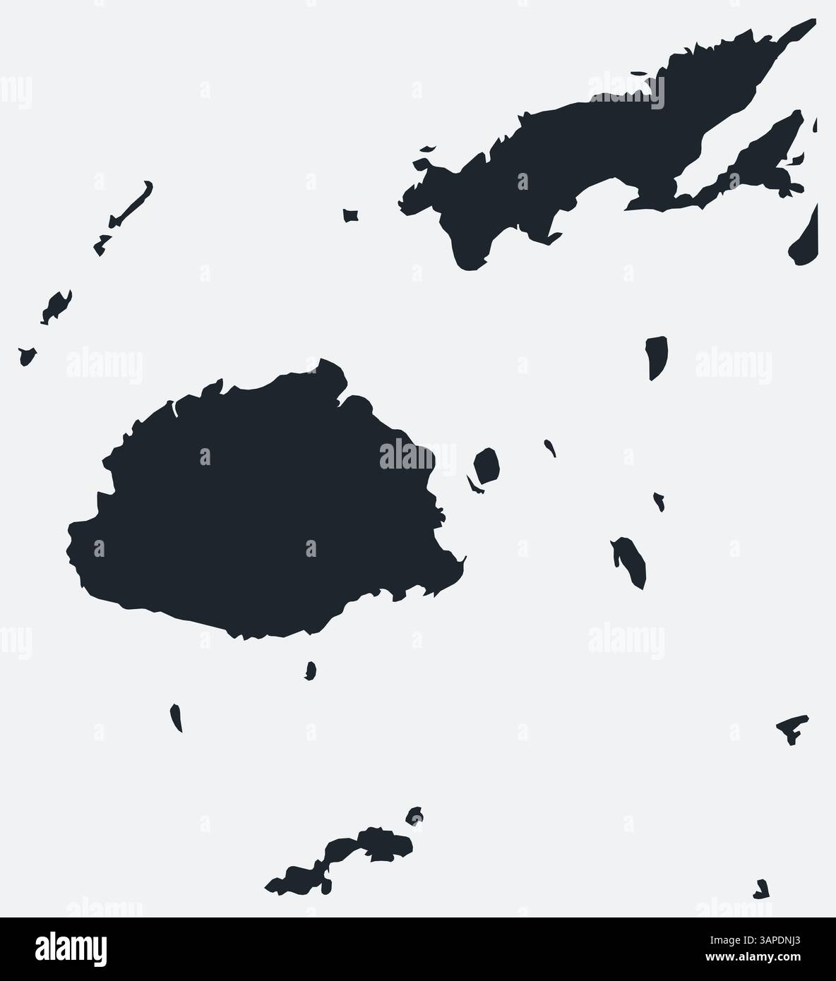 Fiji map. Just a simple border map. Shape of the country. Flat blank ...